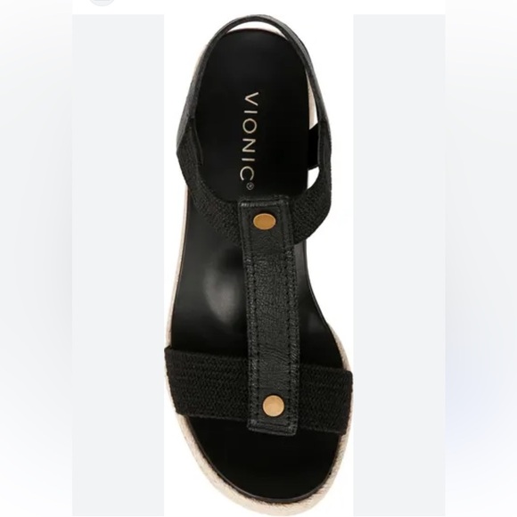 Vionic | Shoes | Vionic Calera Espadrille Wedge Sandal Size 2 Black ...